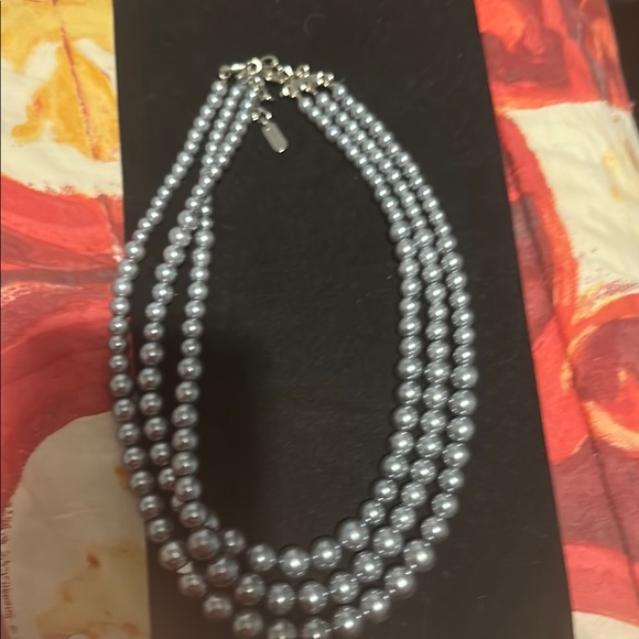 Piper | Jewelry | Piper Silver Triplestrand Pearl Necklace | Poshmark